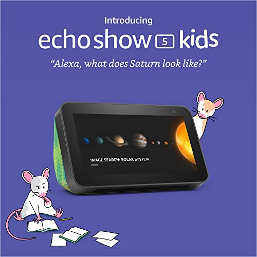 Echo Show 5 (2nd Gen) Kids | Chameleon with Echo Dot (4th Gen) Kids | Tiger and Sengled Bluetooth Color bulb | Alexa smart home starter kit