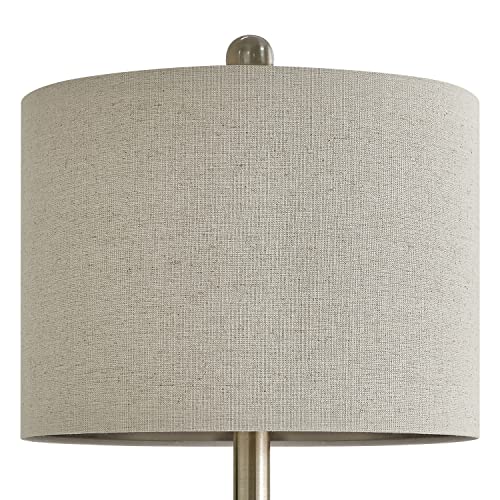PORTRES 24" Farmhouse Ceramic Table Lamp Set of 2 for Bedroom Living Room White Desk Decor Bedside Lamps for Study Room Office Dorm Modern Accent Nightstand Lamp End Table Lamps