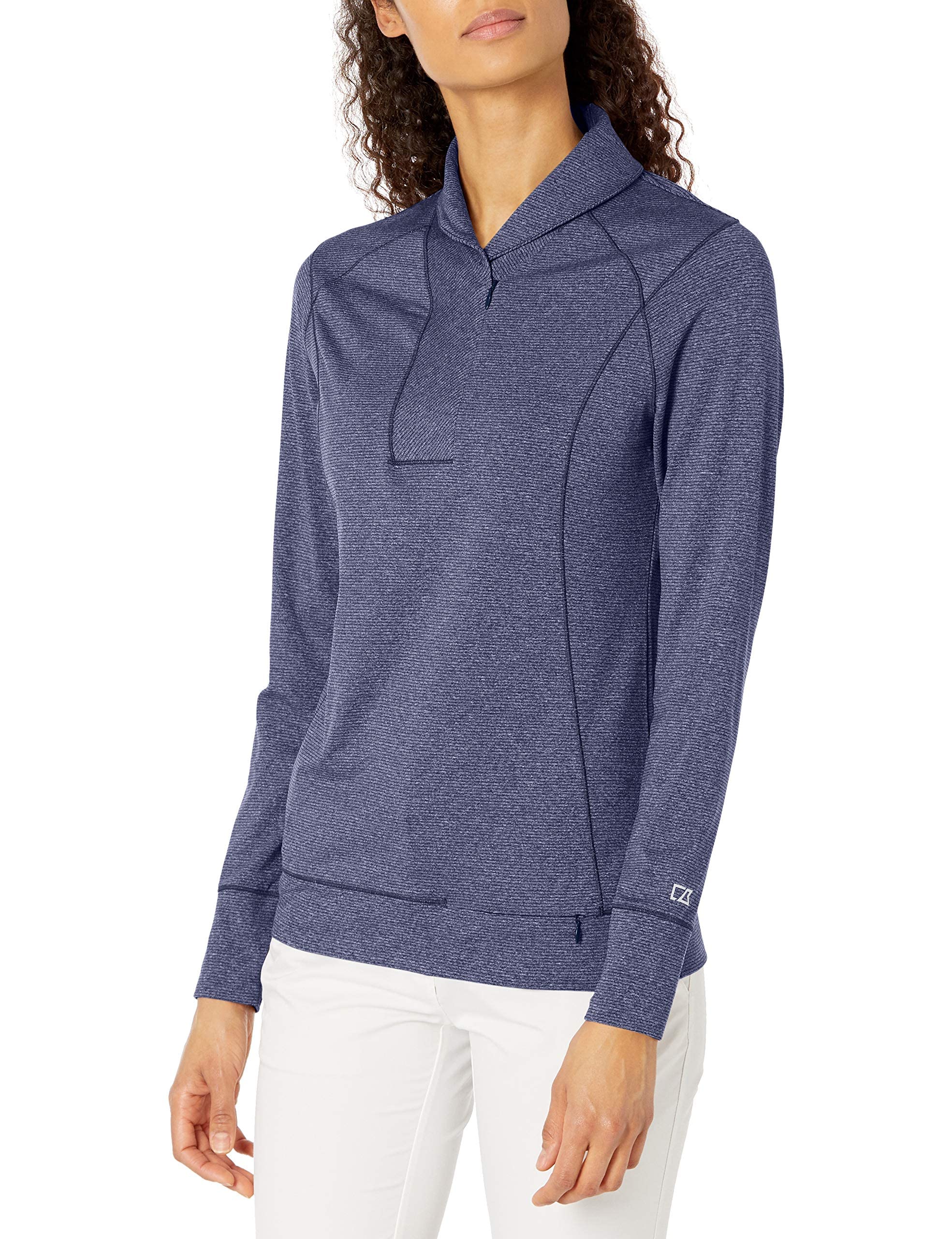 Cutter & Buck womens Cb Drytec Shoreline Half-zip Pullover Shirt, Liberty Navy Heather, Medium US