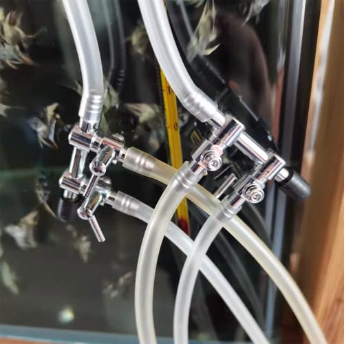 ZZHXSM 2pcs Air Splitter Flow Control Valve Fish Tank Oxygen Pump Accessories Stainless Steel 2-Way Fish Tank Air Flow Control Lever Valve Distributor Splitter