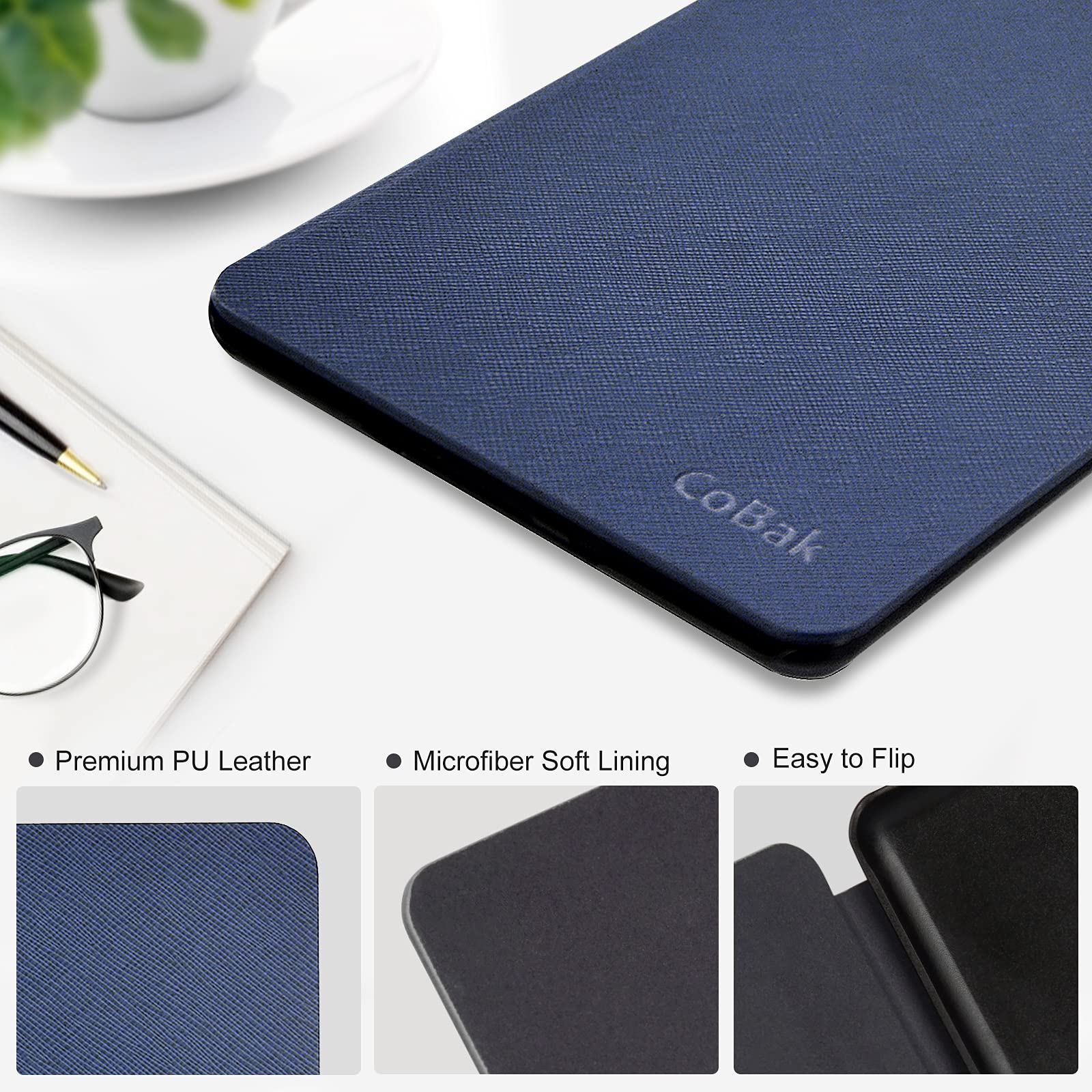 CoBak Case for All New Kindle 10th Generation 2019 Released - Will Not Fit Kindle Paperwhite or Kindle Oasis,Premium PU Leather Smart Cover with Auto Sleep and Wake