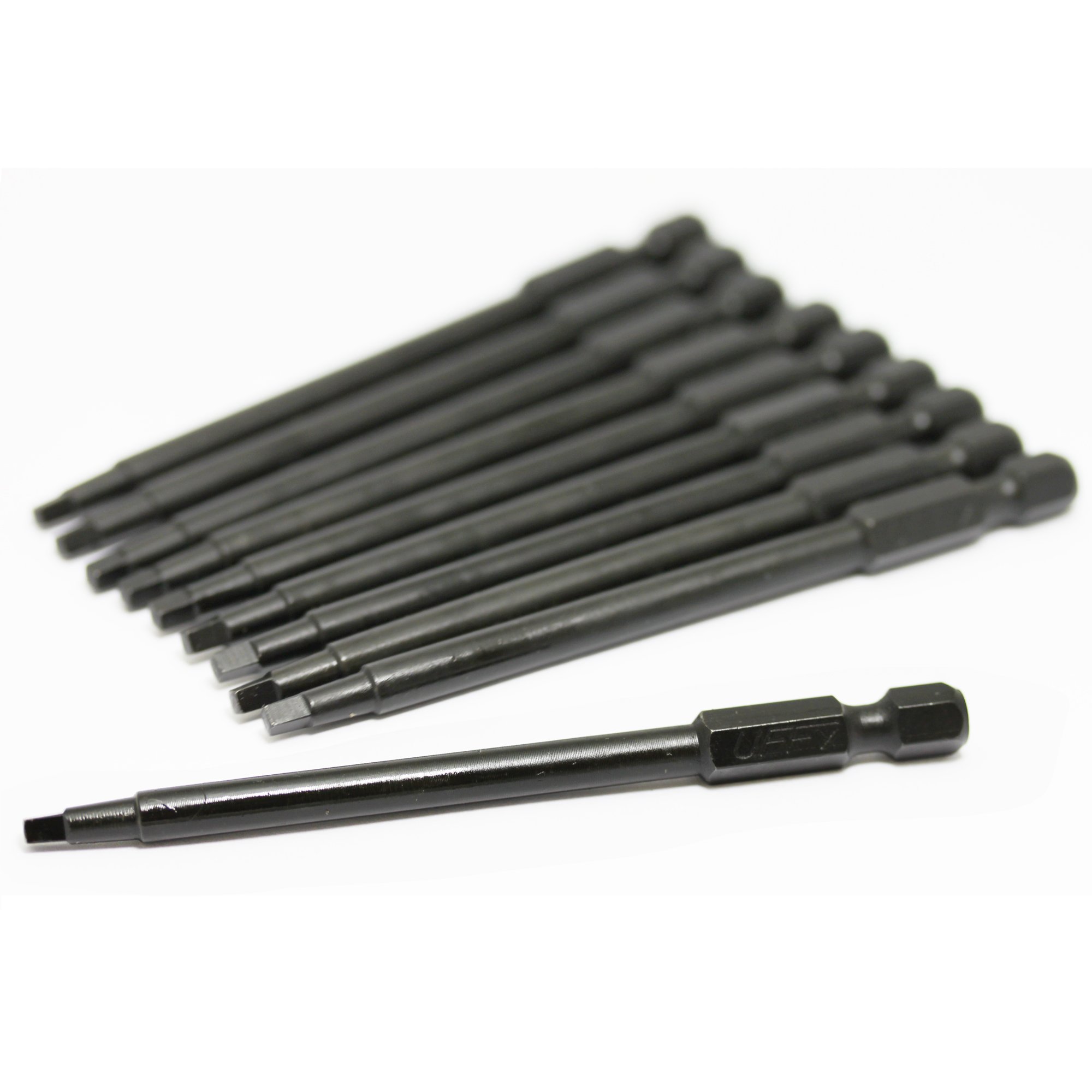 UFFY - 3-1/2" Inch Robertson Square SQ # 1 Power Impact Bit 10 pack 1/4 Hex