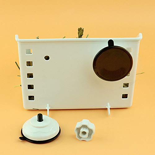 PINVNBY Hay Feeder Less Wasted Hay Rack Manger - Ideal for Rabbit,Chinchilla,Guinea Pig,Plastic Food Bowl Use for Grass & Food