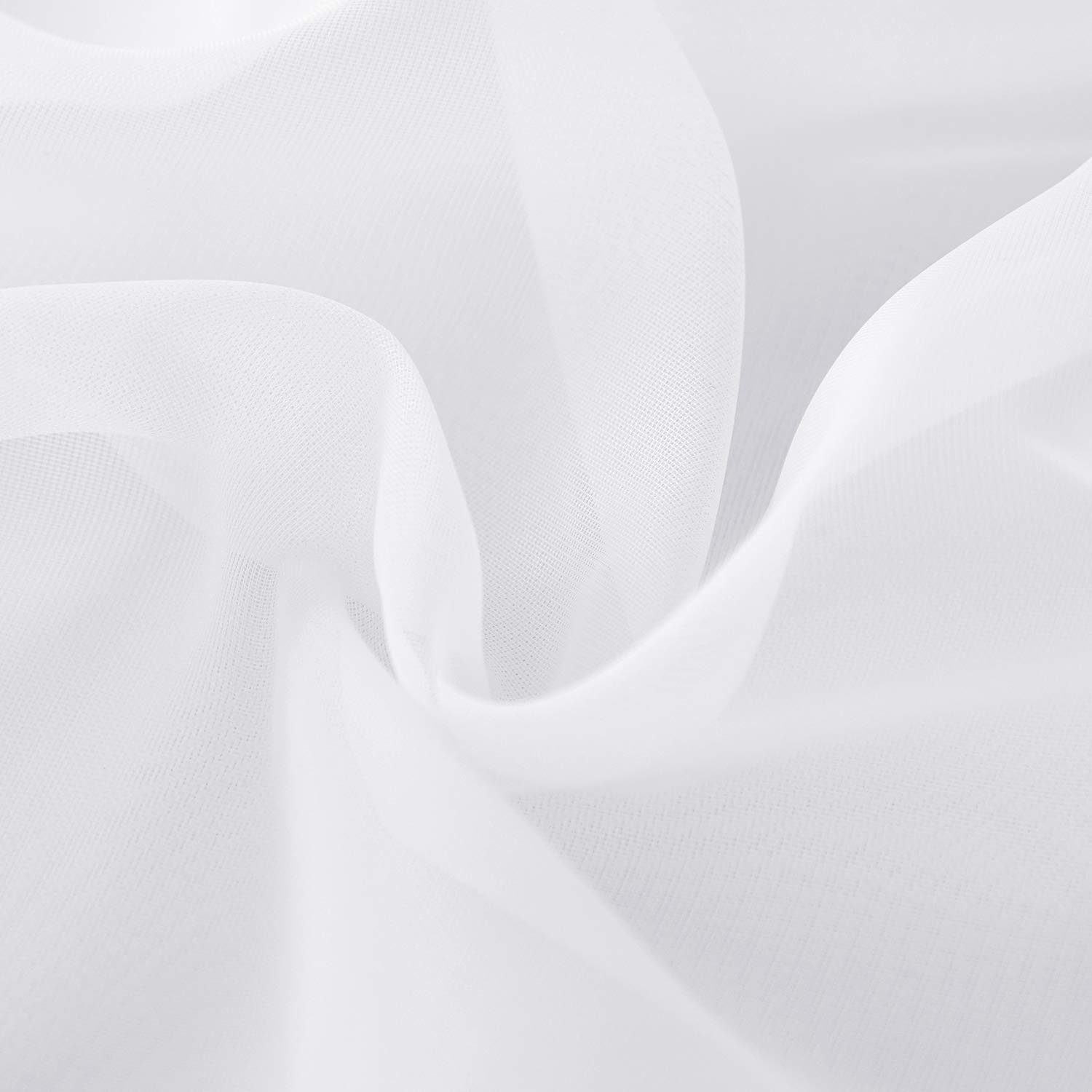 Deconovo White Sheer Curtains 45 Inch Length Rod Pocket Voile Drape Curtains for Living Room 2 Panels 52x45 Inch
