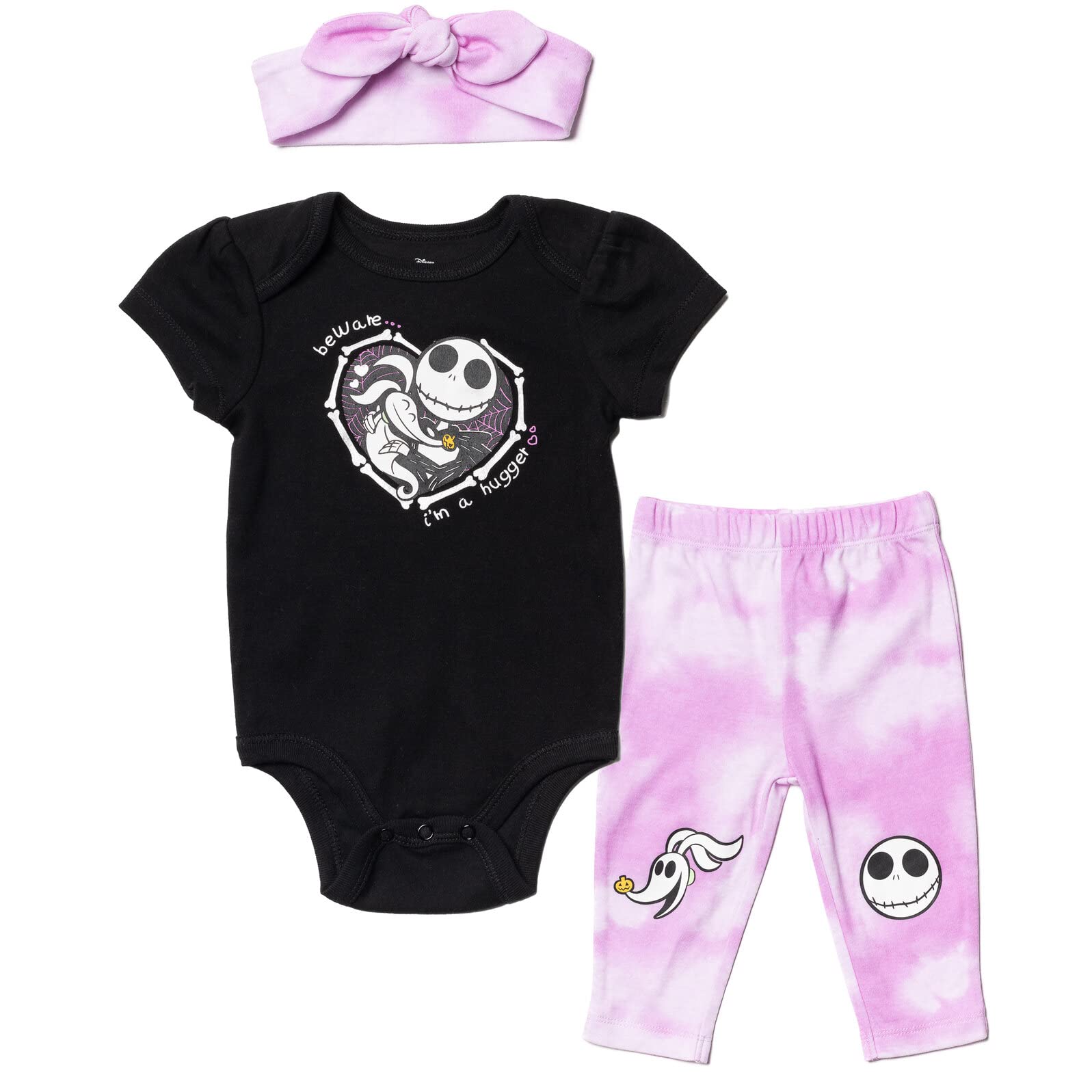 Disney Nightmare Before Christmas Zero Jack Skellington Infant Baby Girls Bodysuit Pants and Headband Set 18 Months