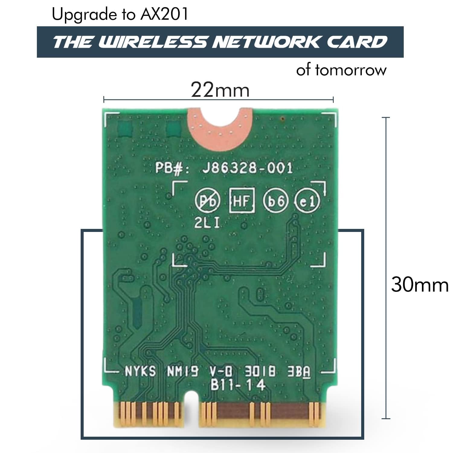 HighZer0 Electronics AX201 WiFi 6 Card | Dual Band Wi-Fi | 2.4 Gbps | CNVio2 M.2 WiFi Card for PC | Supports Bluetooth 5.2 | Requires Intel 10th+ Gen CPU with Windows 10+ or Linux | AX201NGW (AX201)