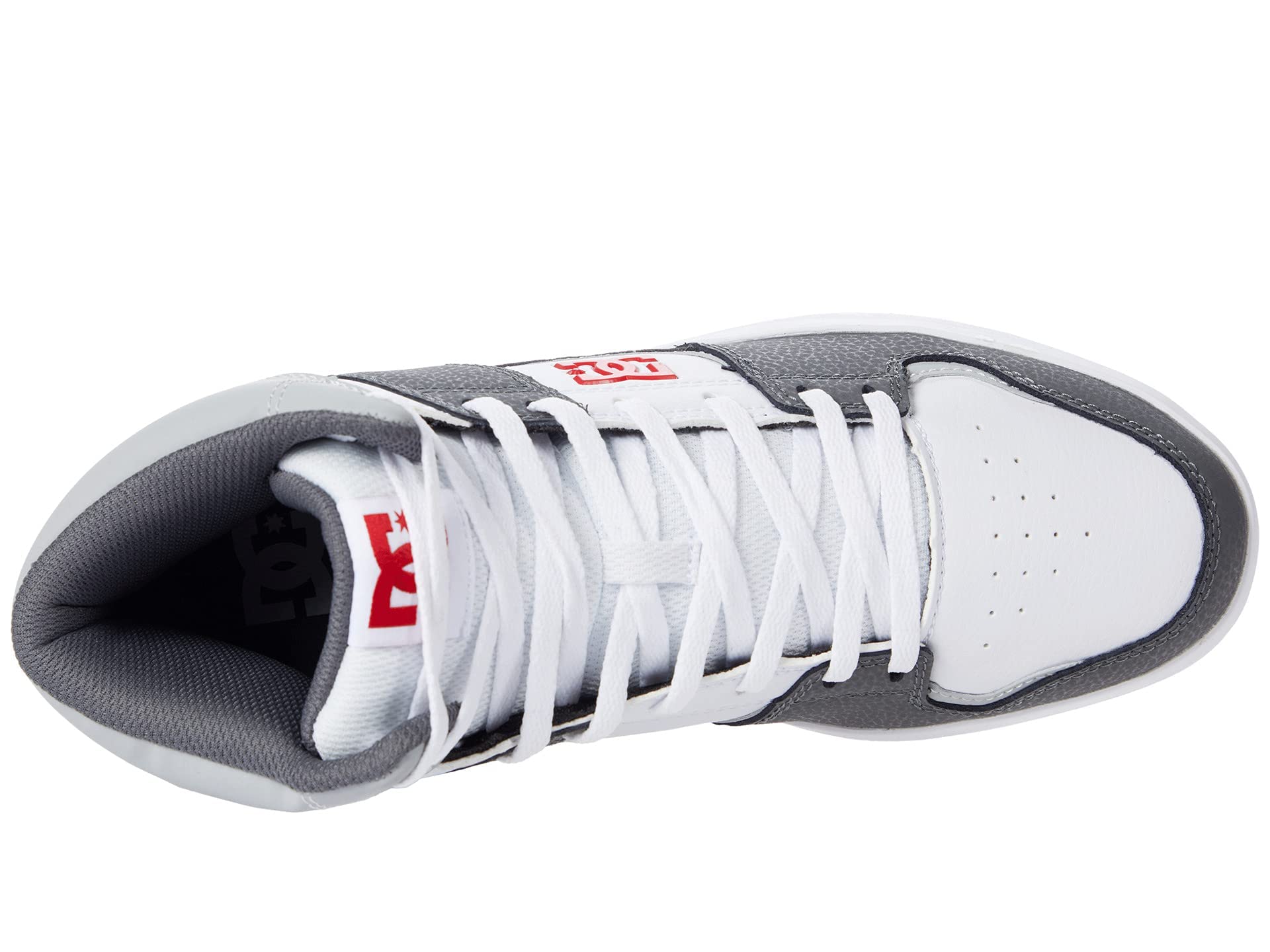 DC Cure Casual High-Top Skate Shoes Sneakers White/Grey/Red 8.5 D (M)