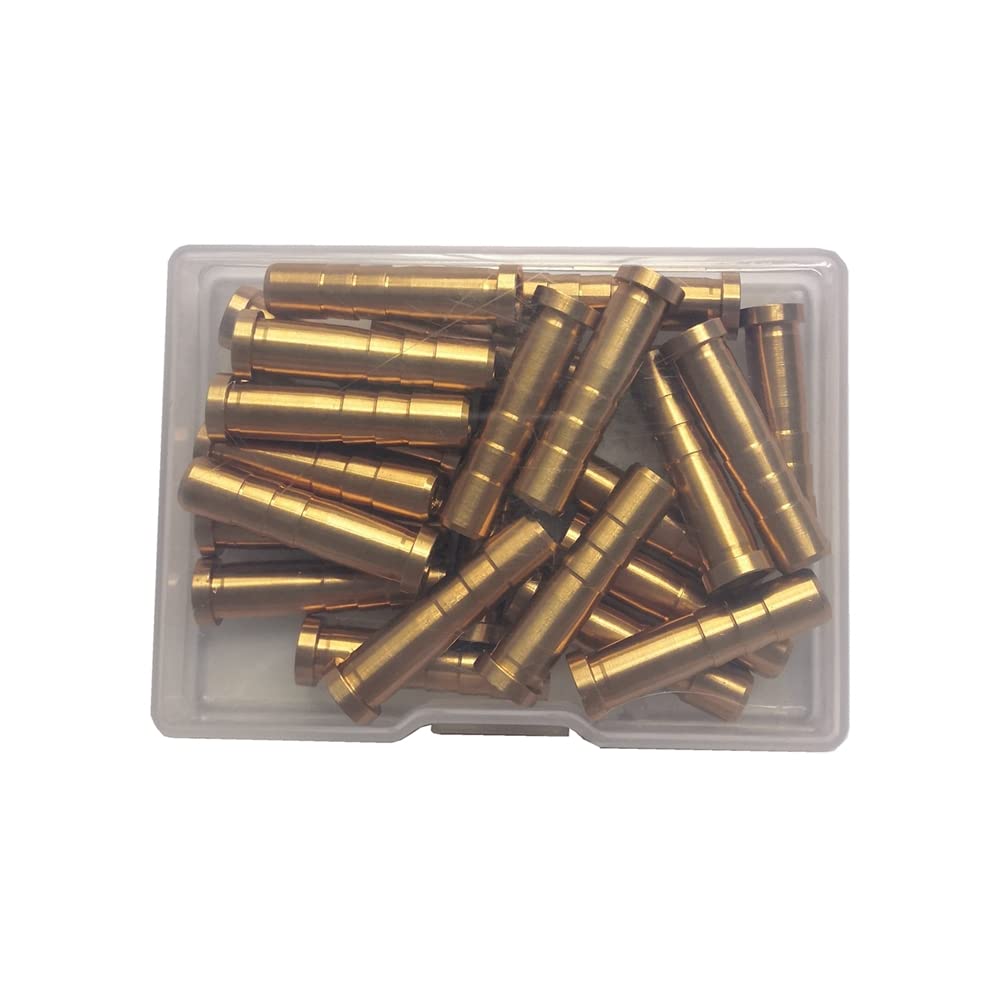 DarkForest 24pcs AC007 Durable 50 Grain Brass Arrow Inserts for .244" ID Carbon Shaft Copper Insert