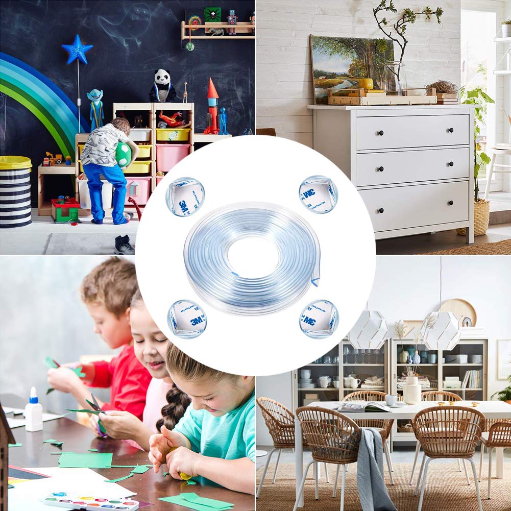 Corner Guards Baby Proofing Corner Protector, Clear Furniture Edge Guard Child Safety Kit Soft Silicone Bumper Strip 10ft(3m) with Upgraded Pre-Taped Strong Adhesive Toddler Corner Protector(4 Pack)