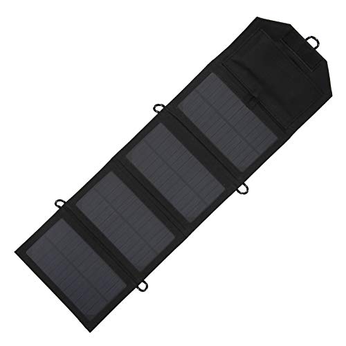 DEEBOW USB Solar Panel Folding Portable Solar Charger Panel Solar Charger for Phone Charging for Solar Garden Light (Black)