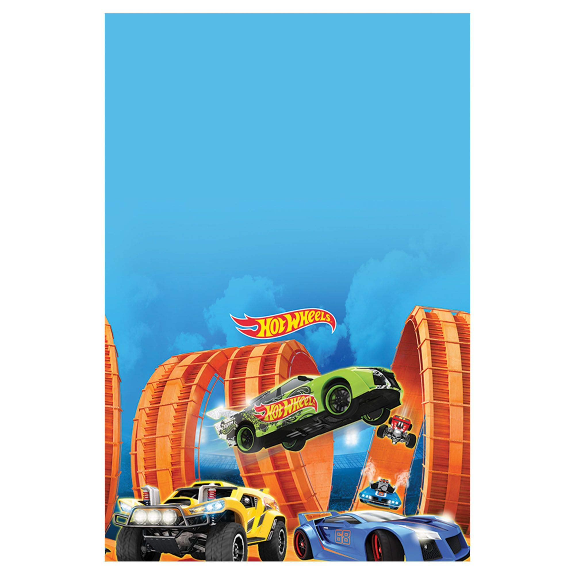 CV Party Bundles Hot Wheels Wild Racer - Napkins, Plates, Tablecover, Happy Birthday Party Bundle for 16 People - Includes 1 Maze Game Activity Card by ClassicVariety