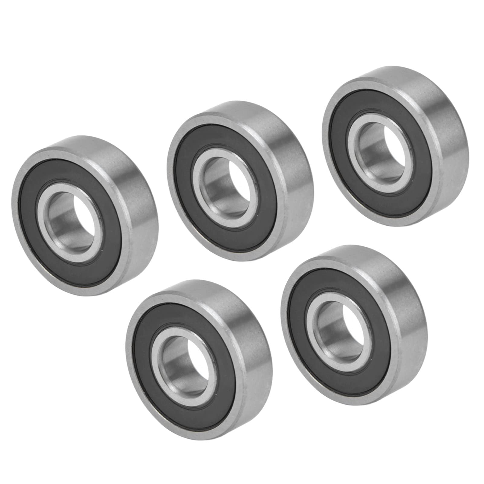 Deep Ball Bearing, Uniform Hardness 10PCS E (P6) High Accuracy Rubber Sealed Bearings for Gearboxes for Roller Skates 6000 Rubber Seal