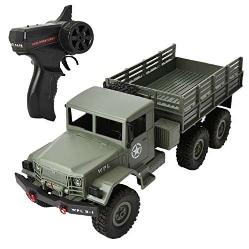 RiToEasysports RC Military Truck, 2.4Ghz 6WD Off Road Remote Control Car Toy Anti Interference RC Army Cars Ideal Kids Adults (OD Green)