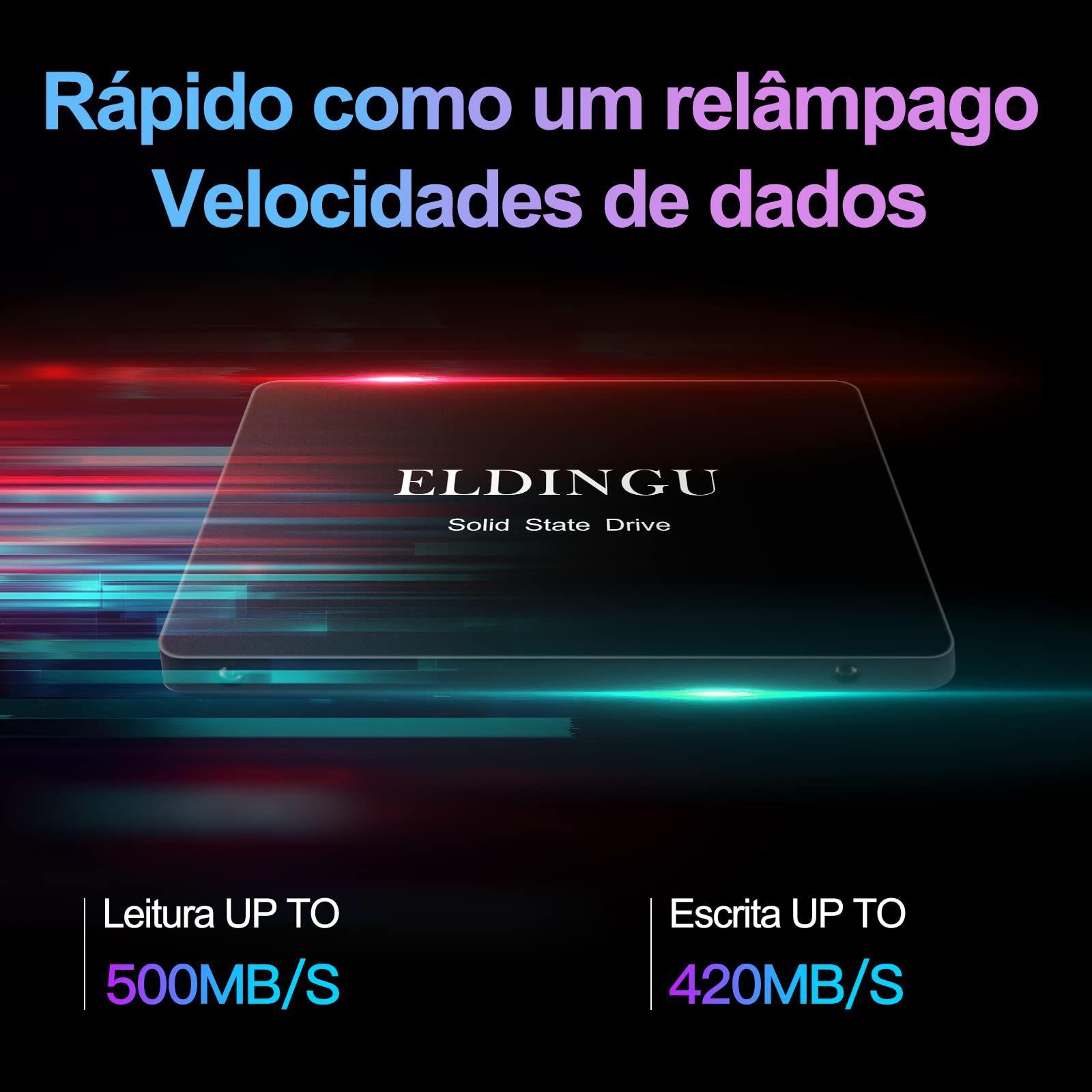 Eldingu SSD 128GB with Sata Cable 2.5″7mm Internal Solid State Hard Drive SATA III 6Gb/s Up to 500Mb/s H660 3D NAND for Laptop and Pc (128gb Black)