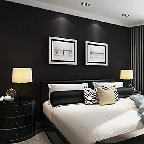 practicalWs (15.7" x118" Black Wallpaper Self Adhesive and Removable Peel and Stick Vinyl Film Stick Paper Easy to Apply Wall Coverings Shelf Home Decorative Liner Table and Door Reform