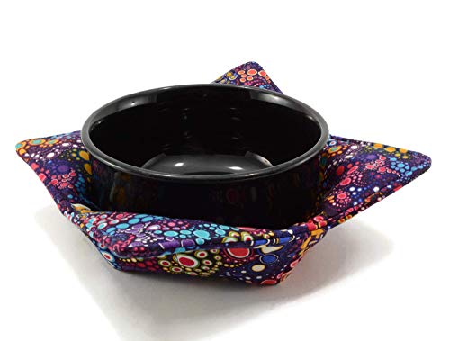 Purple Microwave Bowl Holder - Colorful Cotton Bowl Cozy