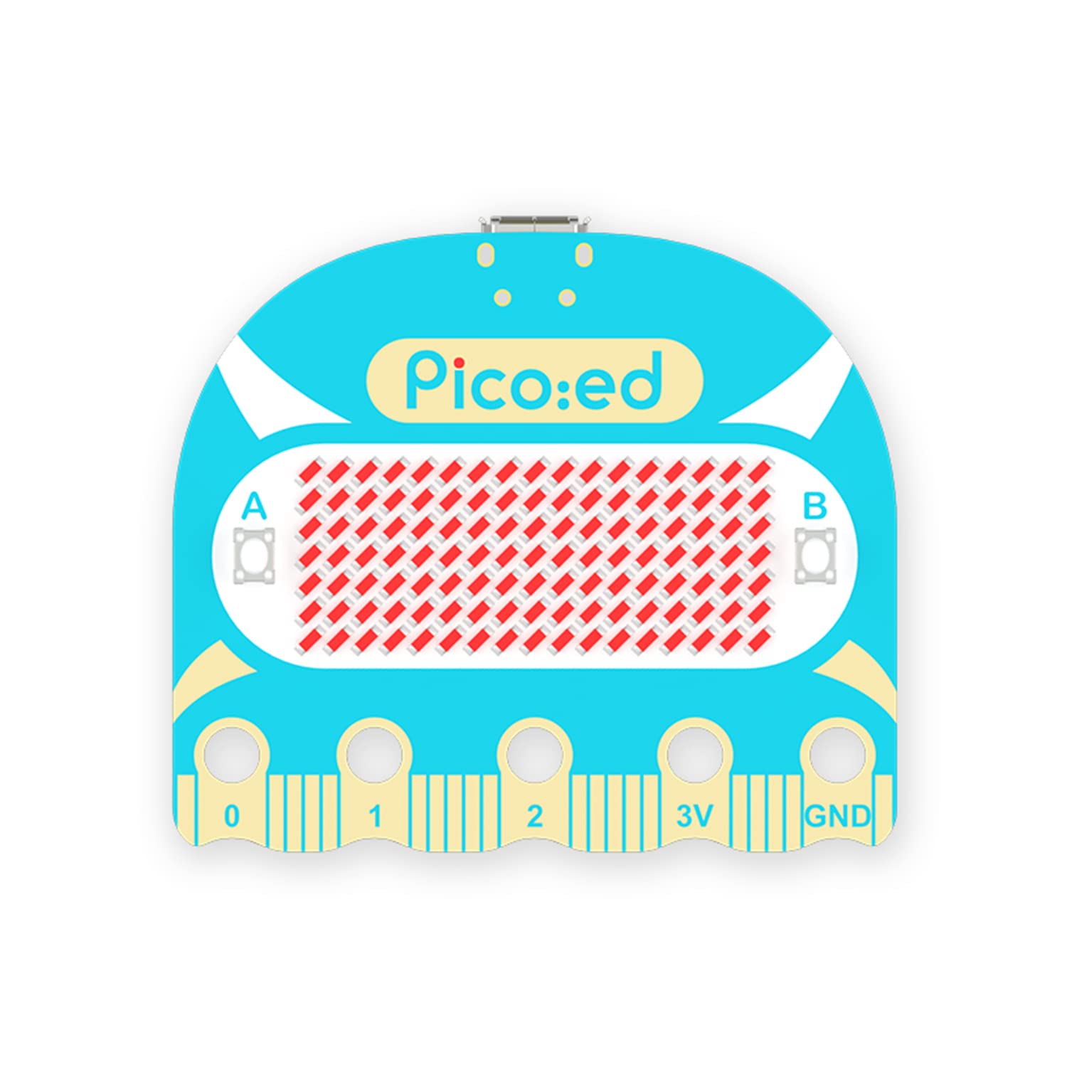 ELECFREAKS Pico:ed Development Board Based on Raspberry Pi RP2040 MCU, Picoed Python Microcontroller with 7 * 17 Dot-matrix Screen Dual-core ARM Cortex M0+ Processor for Education Classroom Teaching
