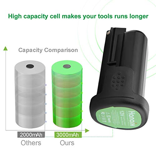 Hanaix 3.0Ah 12V Max Li-ion Replacement Battery for Dremel B812-03 B812-02 8200 8220 8300 B812-01 Rotary Oscillating Cordless Tools for Dremel 12V Battery