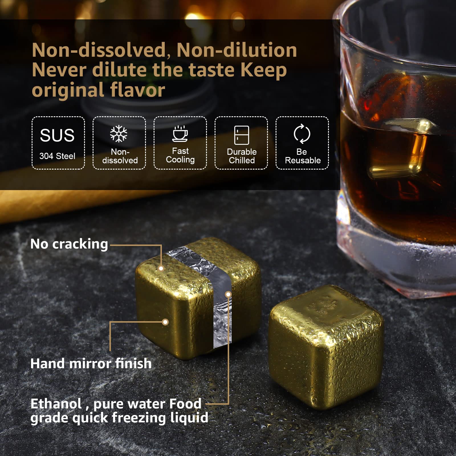 Cocktail Smoker Kit with 2 Torch, Old Fashioned Cocktail Kit with 4 Flavors Wood Chips, Bourbon Drink Smoker Infuser Kit, Whiskey Smoker Kit For Your Friends, Husband, Dad As Gift(No Butane)