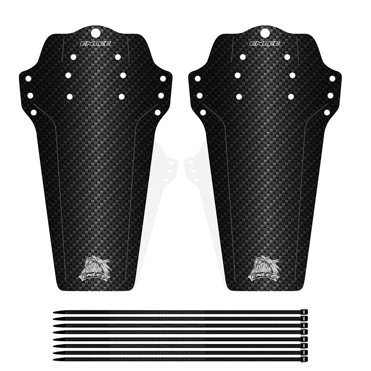 DERVISH 2PCS Mountain Bike Fender, Adjustable MTB Mud Guard, Front and Rear Compatible Mudguards, Easy to Install, Fits 26", 27.5", 29" Fat Tire Bikes and All Disc Brake Bicycles (K2)