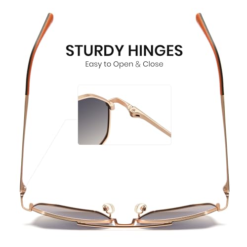 Cyxus Military Aviator Sunglasses for Men Trendy Pilot Shade Metal Frame Polarized Lens UV Protection for Outdoor(1021W06 Brown)