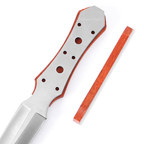 EZSMITH Double Skinner Knife Kit - DIY Fixed Blade Knife Making Series - (Blade Blank & Pinstock w/Padauk Handle Scales) - (USA Design) - (Gift Boxed) - (by KnifeKits)