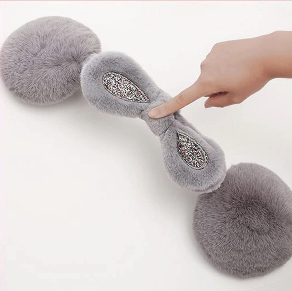 DSFEOIGY Winter Earmuffs for Women Cute Rabbit Ears Warm Earflaps Thicken Furry Fold Ear Muffs Ear Cover Protector Solid Letter Ear Muffs