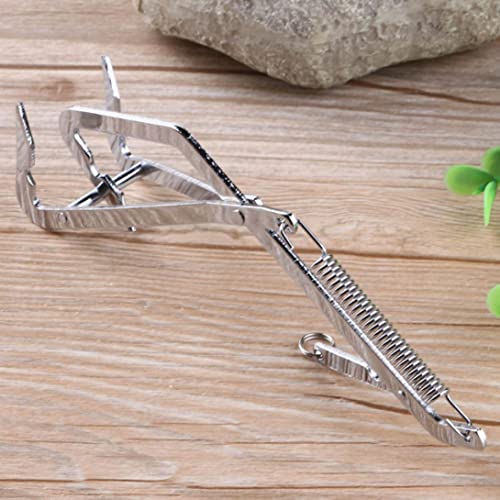 Fishing Pole Accessories,Fishing Crab Grabber Stainless Steel Double Hook Catch Tool Grabbing Tool Clamps Silver