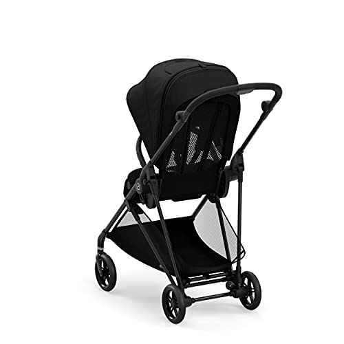 CYBEX Melio 2.0 Carbon Stroller, Ultra-Lightweight Stroller, Compact Full-Size Stroller, Reversible Seat, One Hand Fold, Travel System Ready, Infant Stroller for 6 Months+ -Deep Black