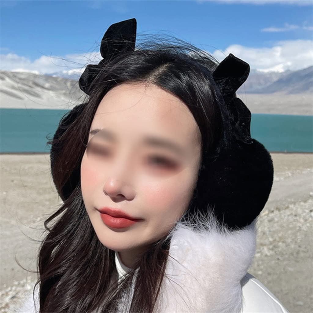 DSFEOIGY Women's Bow Earmuffs Women's Winter Imitation Warm Plush Earmuffs (Color : D, Size : 1)