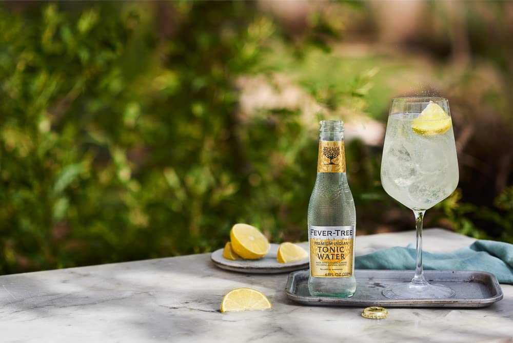 Fever Tree Indian Tonic Water - Premium Quality Mixer - Refreshing Beverage for Cocktails & Mocktails. Naturally Sourced Ingredients, No Artificial Sweeteners or Colors - 200 ML Bottles - Pack of 24