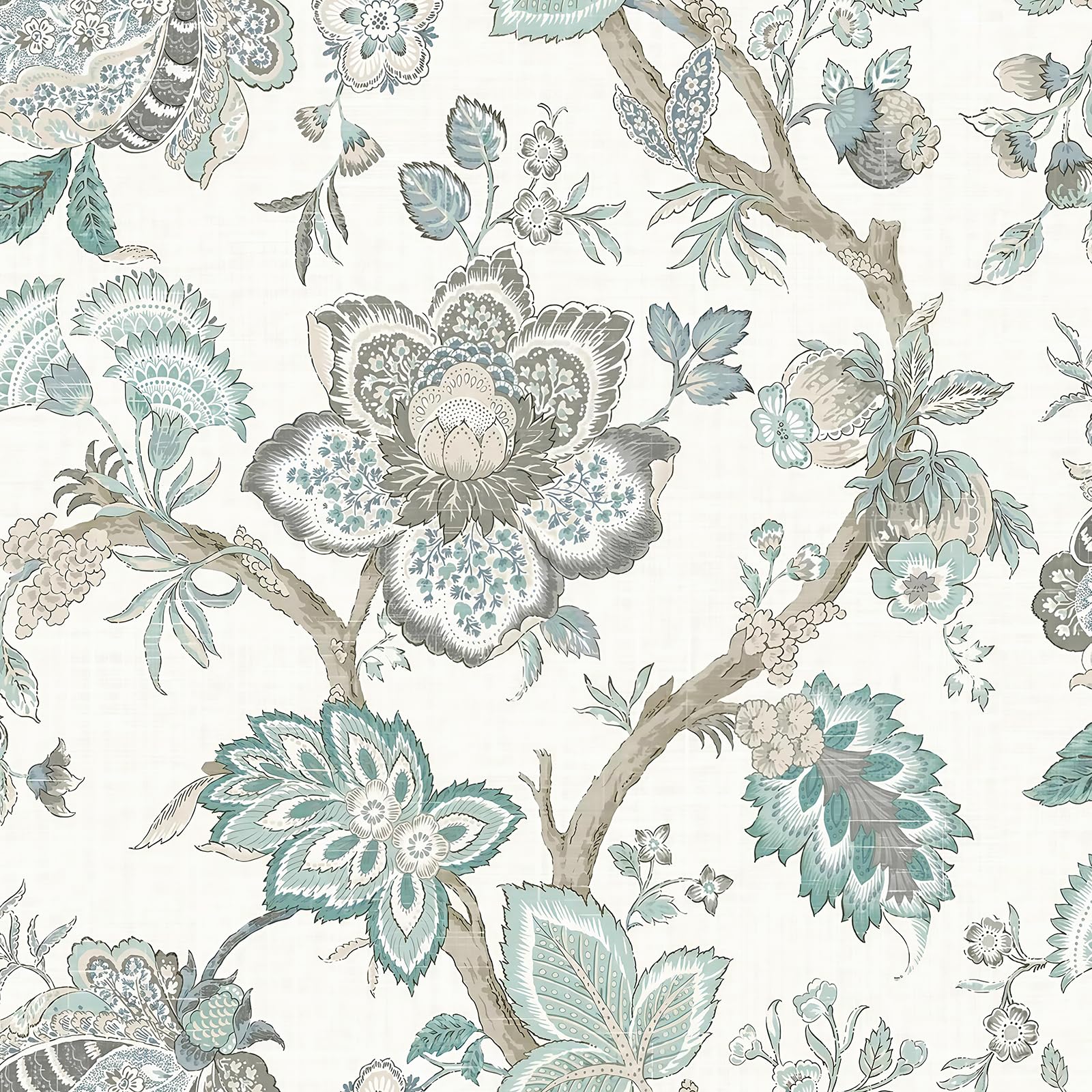 Jeweluck Leaf Floral Peel and Stick Wallpaper Vintage Floral Wallpaper 15.7inch x 196.8inch Floral Contact Paper Boho Wallpaper Peel and Stick Wallpaper Botanical Self Adhesive Removable Wallpaper