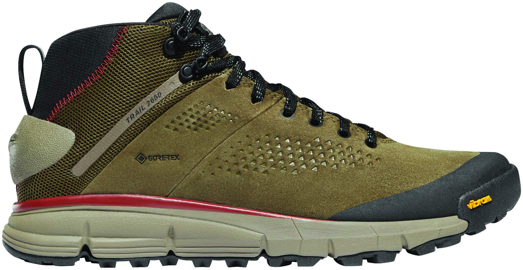 Danner Trail 2650 Gore-Tex Mid 4" Waterproof Hiking Shoes for Men - Suede and Textile Upper with Comfort Footbed, EXO Heel System & Traction Outsole, Dusty Olive - 7 D