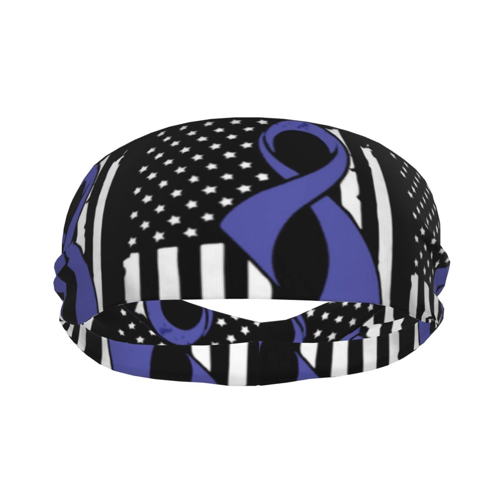 Fitness Headband Colon Cancer Awareness Flag Men Women Stretch Sweatbands