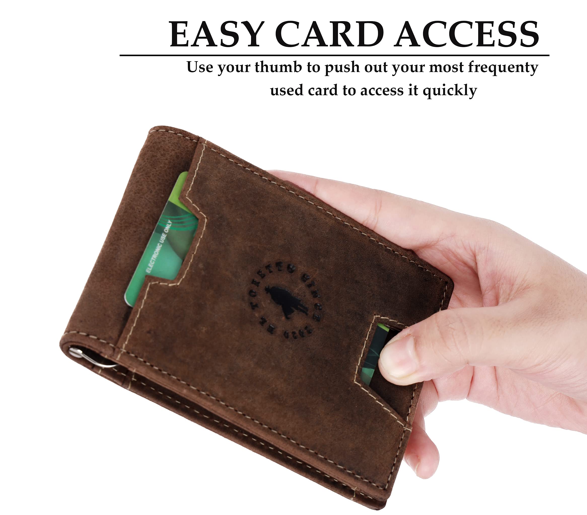 EL TORETTO Wallet for Men Slim Larger Capacity with 12 Slots RFID Blocking Men's Wallet Minimalist Front Pocket Bifold Leather with ID Window and Gift Box (Tan Hunter)