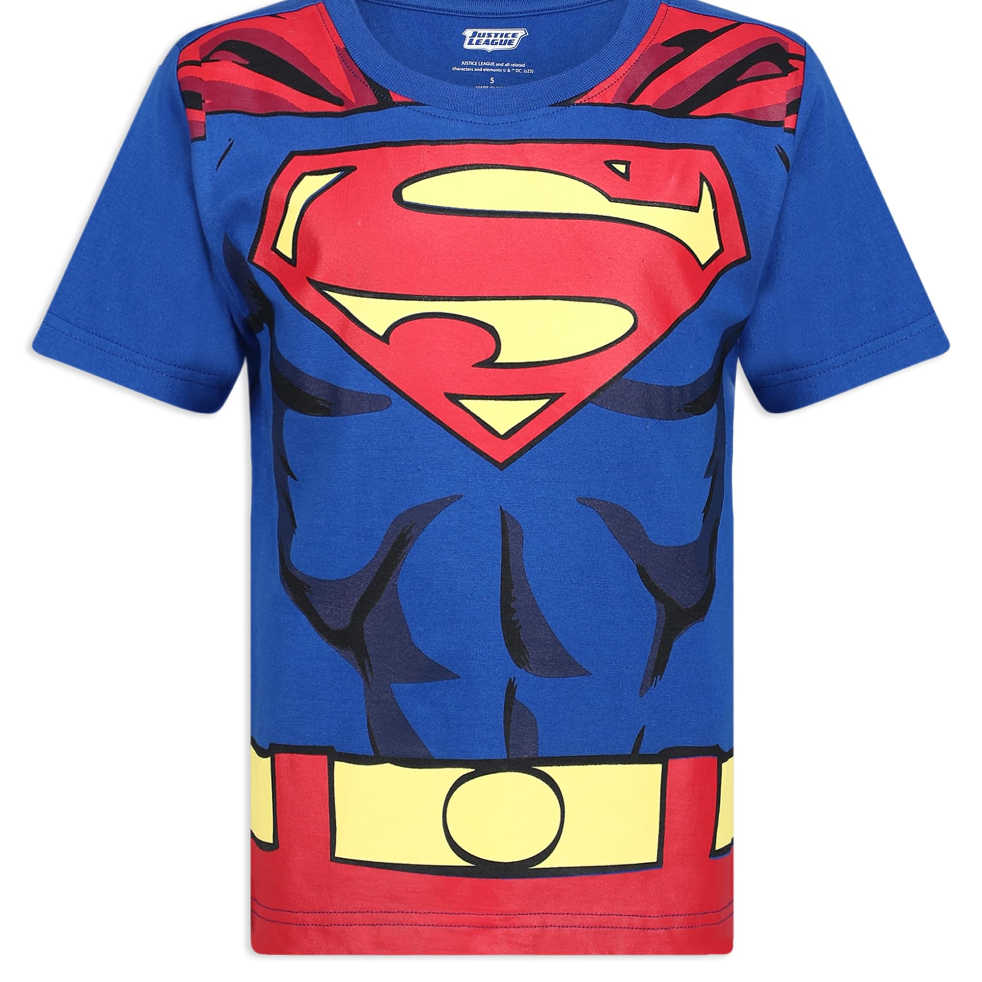 DC Comics Justice League Boys’ 4 Pack T-Shirts for Toddler and Little Kids– Blue/Red/Green/Gray