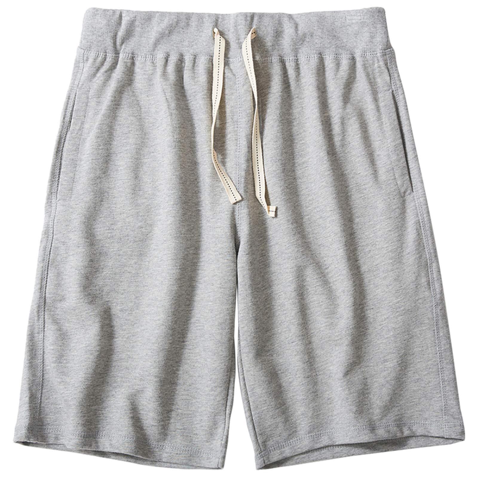 czzstance Mens Shorts Casual Cotton Athletic Shorts Drawstring Workout Running Shorts with Pockets Gray