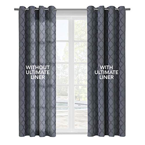 Thermalogic Ultimate Thermal Energy Saving Blackout Window Curtain Liner Fits with All Curtain Styles, 45" x 101" White for 108" Curtains