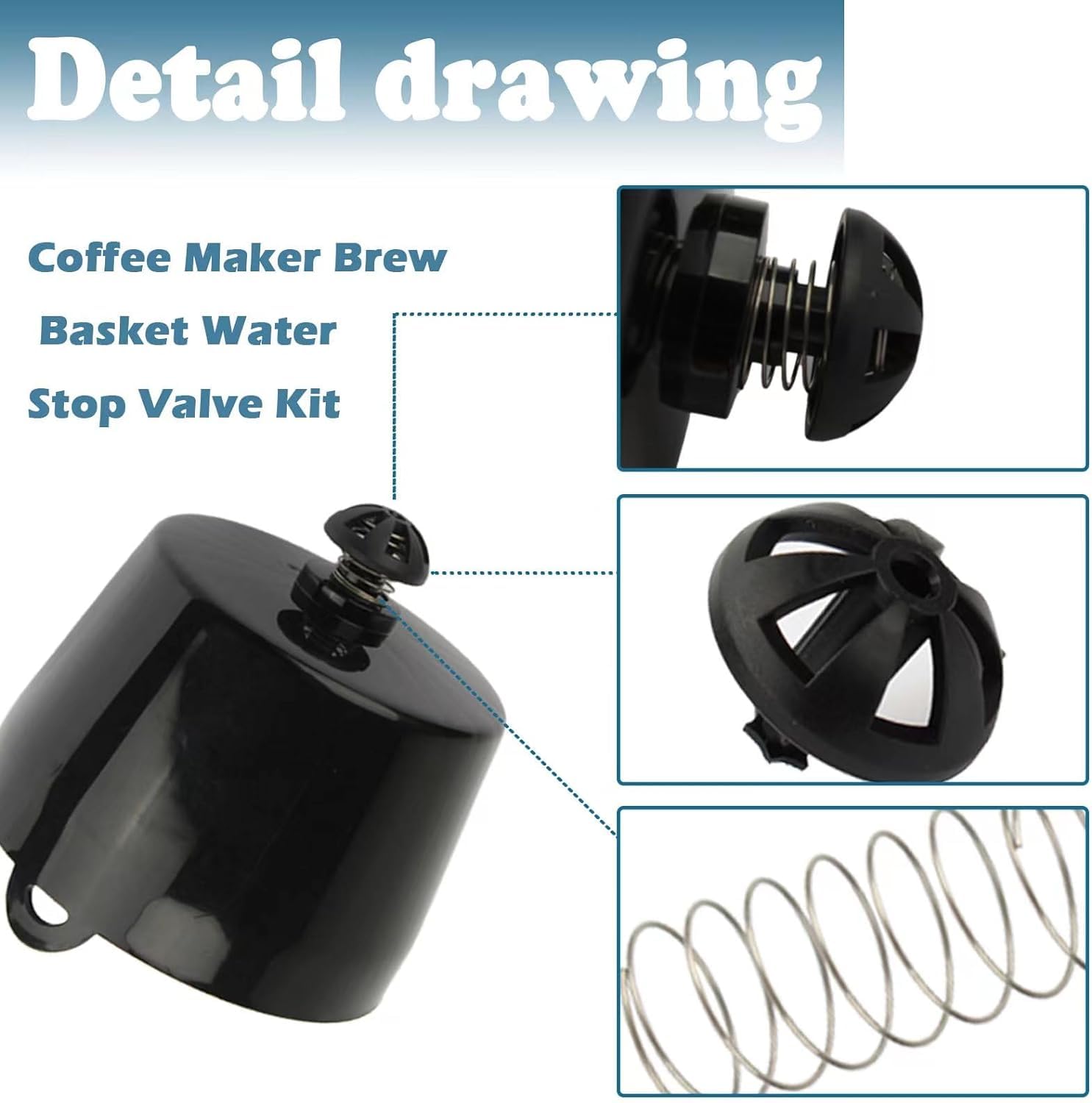 Coffee Machine Brew Basket Bottom Spring Loaded Stopper Kits Replacement for Hamilton Beach Brew Basket Mr. Coffee Coffee Makers Basket -Fit Models 154446-000-000 185774-000-000 990117900 (1Pcs)
