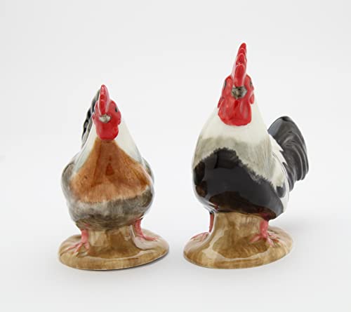 StealStreet SS-CG-20883 Painted Pair of Roosters Salt and Pepper Shakers Set, Black, 3 5/8" x 2 3/8" x 3 7/8"H