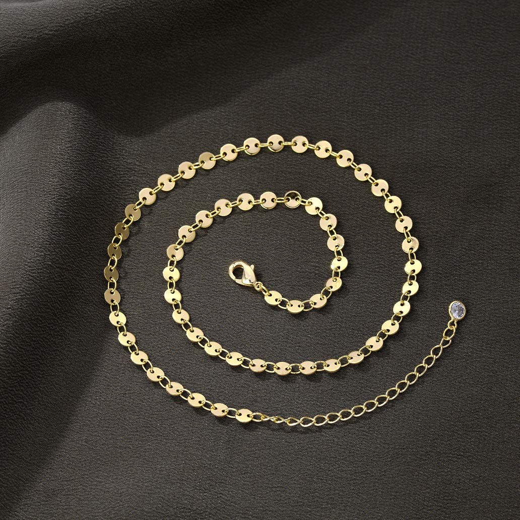 Dremmy Studios Gold Coin Choker Necklaces for Women, Dainty 14K Gold Plated Stackable Sequins Cion Disc Choker Necklaces for Women