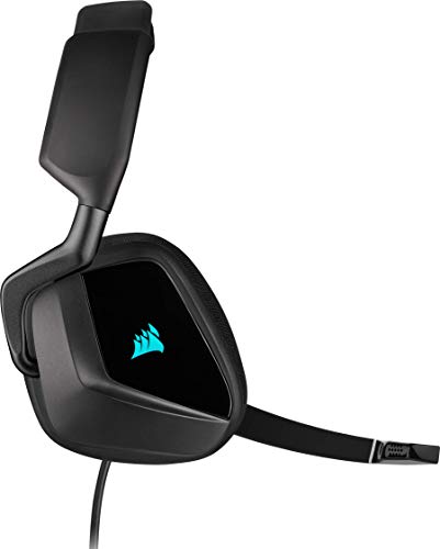 Corsair Void Elite RGB USB Gaming Headset (7.1 Surround Sound, Optimised Omnidirection Microphone, Customisable RGB Lighting, Microfibre Mesh Fabric Earpads, Aluminium Construction) - Black