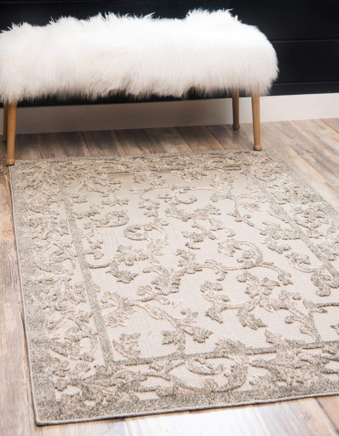 Unique Loom Outdoor Botanical Collection Area Rug (4' x 6' Rectangle, Brown)