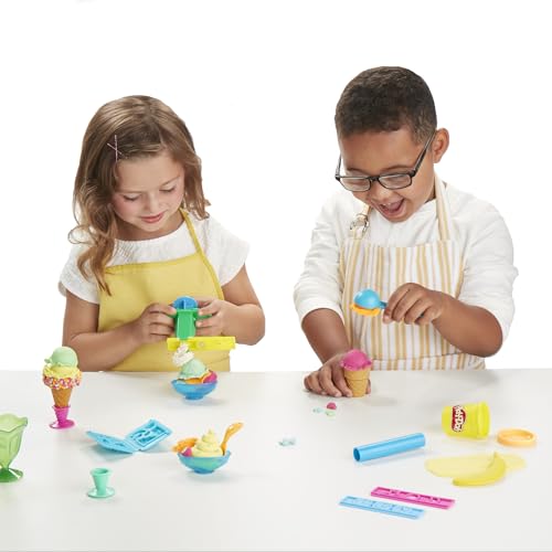 Play-Doh Kitchen Creations Ice Cream Party Play Food Set with 6 Play-Doh Colors, 2-Ounce Cans (Amazon Exclusive)
