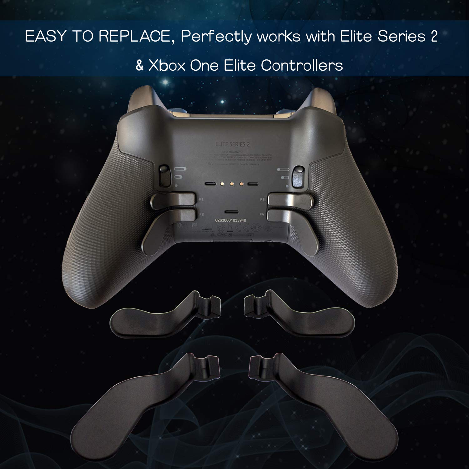 Elite Controller Replacement Parts, Xbox One Elite Series 2 Accessories, Elite Series 2 Kit, Metal 4 Paddles and 2 D-Pads for Xbox Gaming Accessories (Black)…