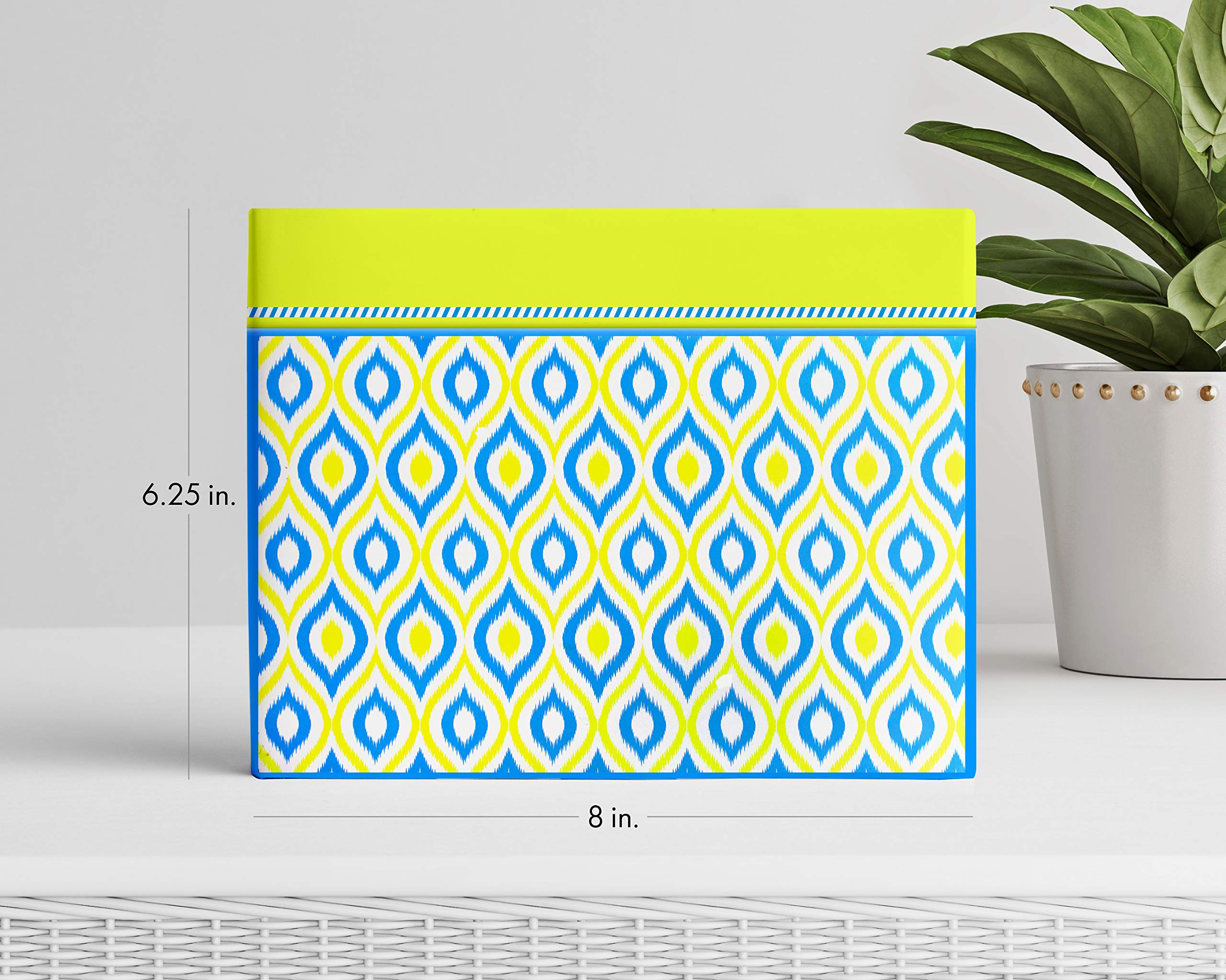 Designer Greetings Greeting Card Organizer Box with Dividers and Calendar, Peacock Design (Holds Up to 40 Greeting Cards, 5.5” x 7.25” or Smaller)