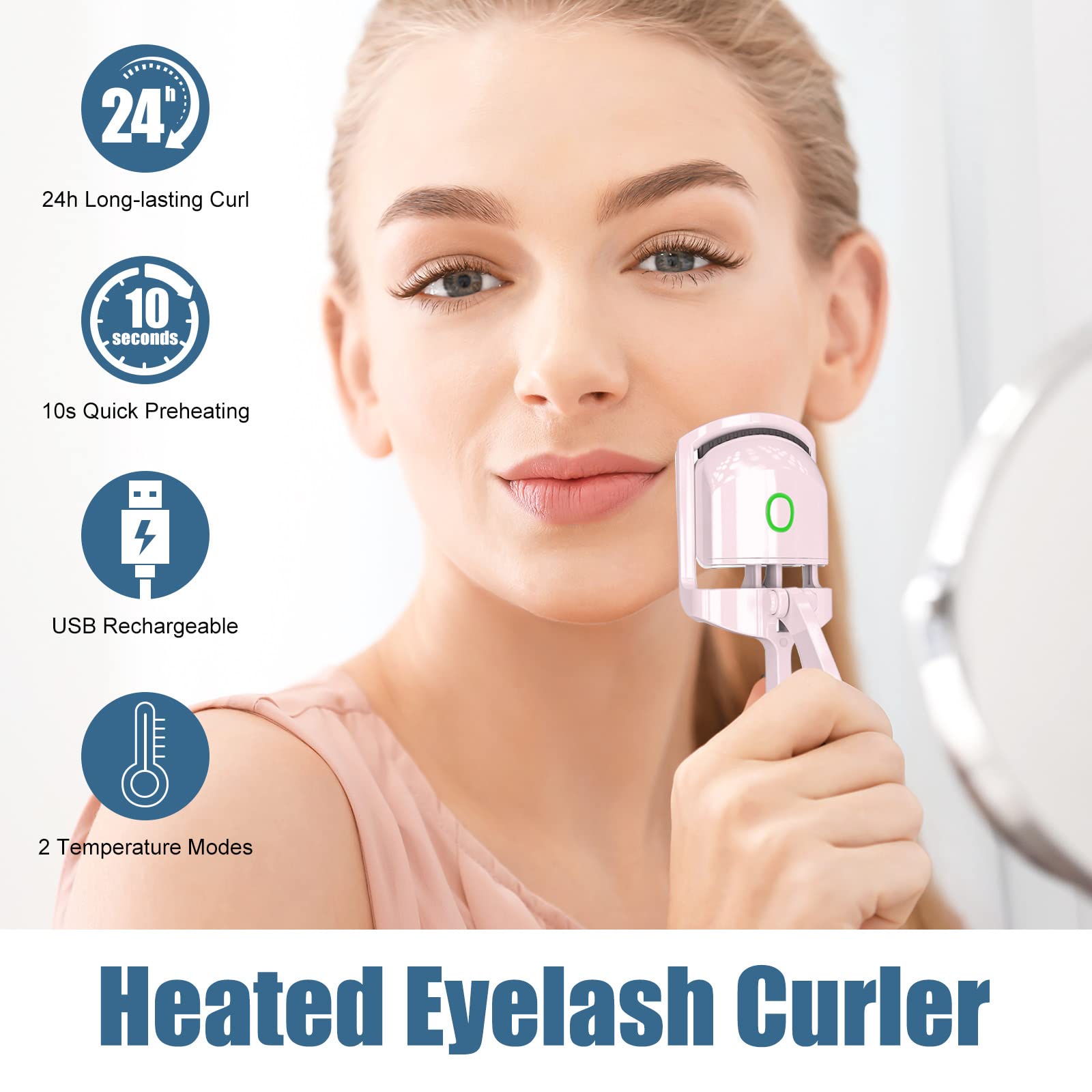 Heated-Eyelash-Curler Quick-Natural-Curling-Heated-Lash-Curler Long-Lasting-Electric-USB-Rechargeable-Curled-Eyelashes Last-All-Day Upgrade-Model