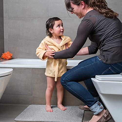 Shower Mats Non Slip Without Suction Cups, 23.6×34.6 Inch, Bath Mat for Textured Tub Surface, Loofah Mats for Shower and Bathroom, Quick Drying, Grey