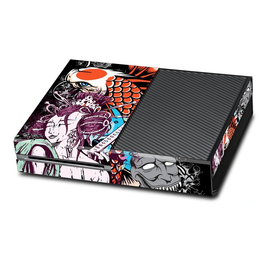 Designer Skin Sticker for the Xbox One Console With Two Wireless Controller Decals- Tsunami