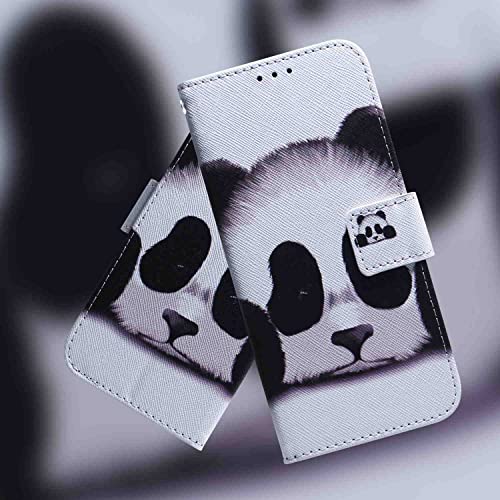 NATUMAX Phone Cover Wallet Folio Case for Oppo REALME 7 PRO, Premium PU Leather Slim Fit Cover for REALME 7 PRO, 2 Card Slots, Horizontal Viewing Stand, Fashion case, Panda